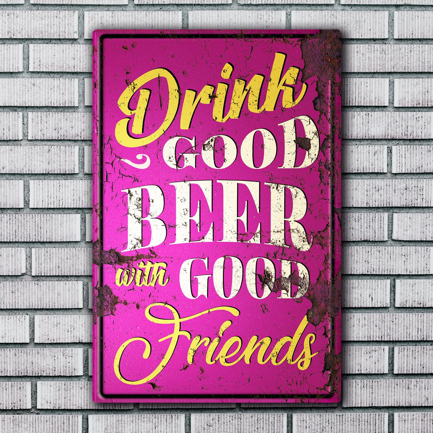 Vintage Style Beer Sign Outdoor Indoor Aluminum Composite Sign, Good ...