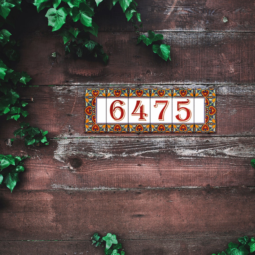 Custom Spanish Style House Number, Address Aluminum Tiles Sign Cottage ...