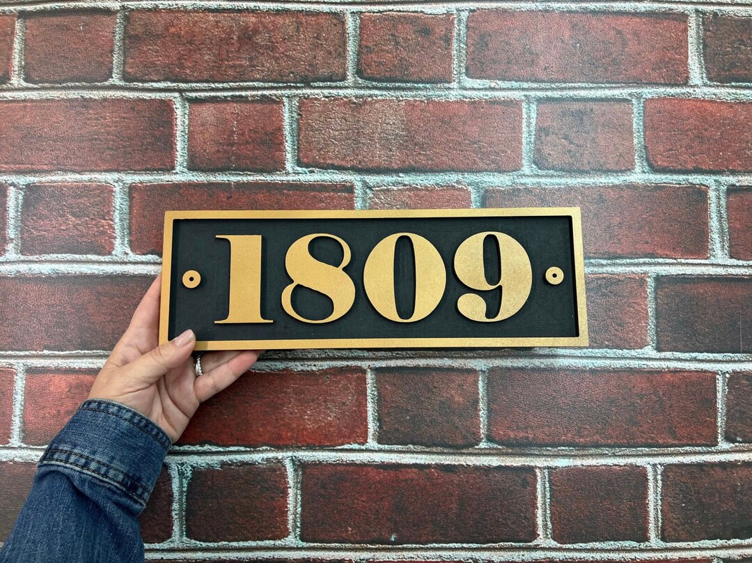 Custom Mid Century House Number Sign, House Number Vertical, Antique ...