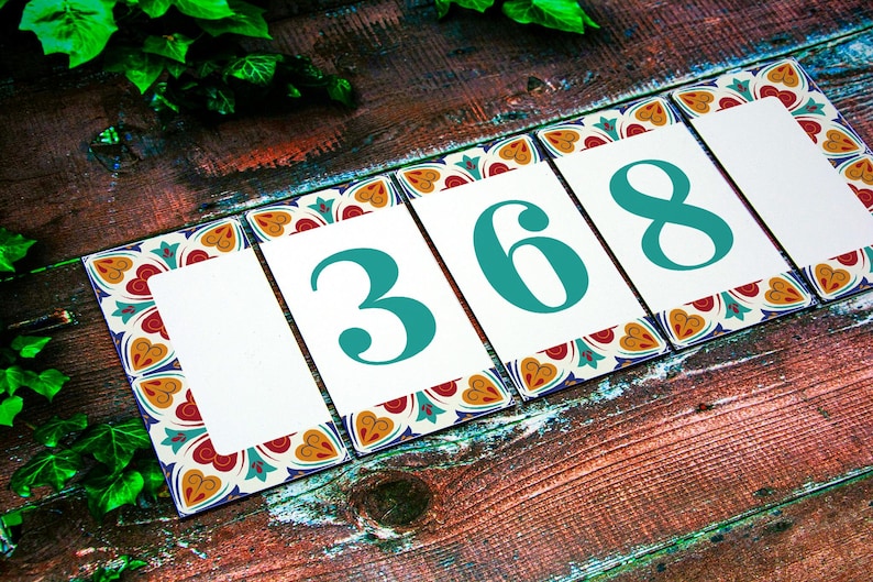 Green Spanish Tile Custom Talavera House Numbers, Address Sign for ...