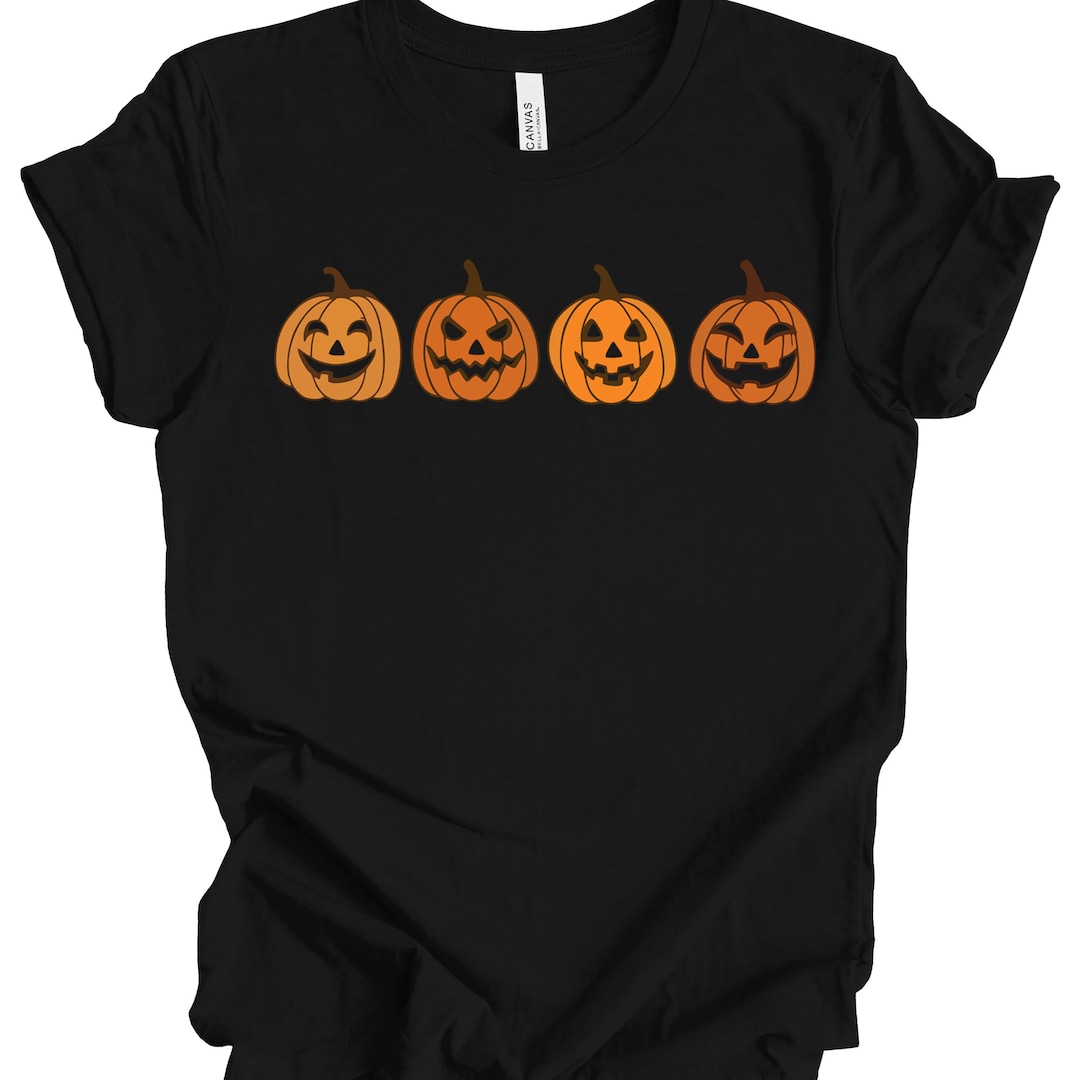 Halloween Shirt Halloween Pumpkin Shirts 4 Jack-o-lanterns Shirt Scary ...