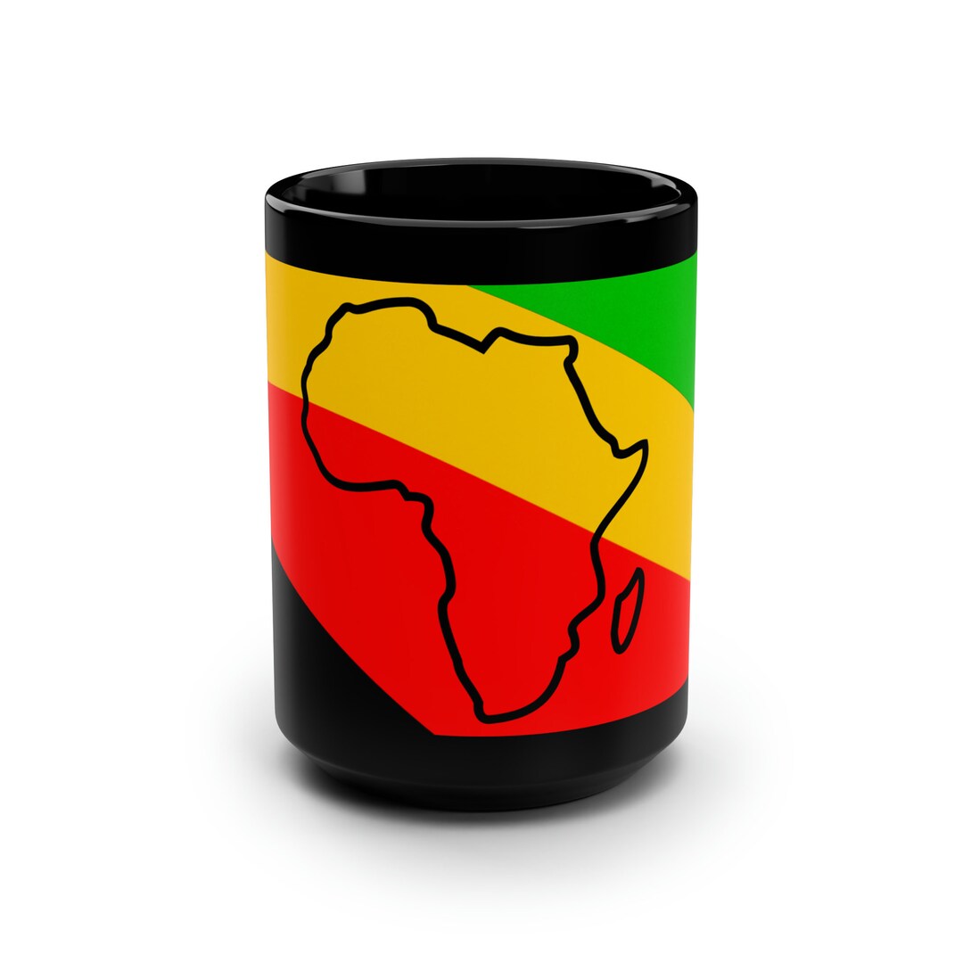 African Mug, Africa Outline Mug, Black Mug, 15oz - Etsy