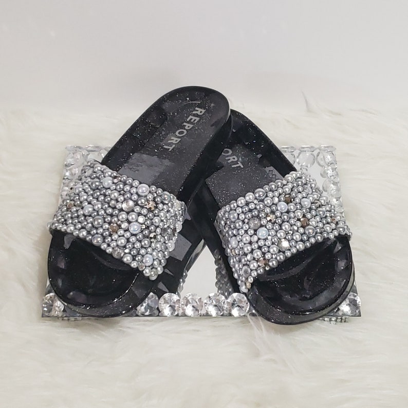 Bedazzled Jelly Slides - Etsy