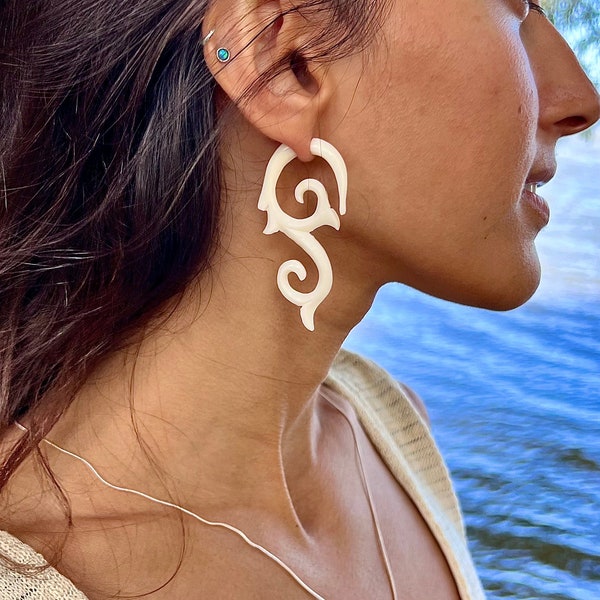 Bone Earrings - Etsy UK