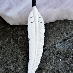 Stunning Feather Pendant, Hand Carved Sacred Buffalo Bone Necklace. - Etsy