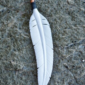 Stunning Feather Pendant, Hand Carved Sacred Buffalo Bone Necklace. - Etsy