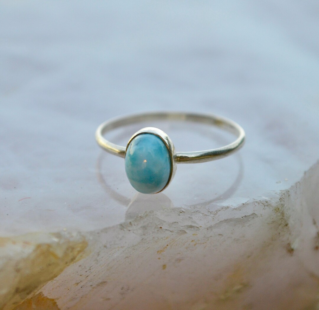 Silver Larimar Ring - Etsy