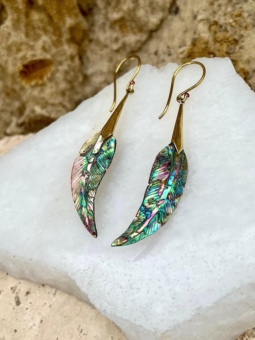 Hand Carved Phoenix Wing Earrings - Etsy