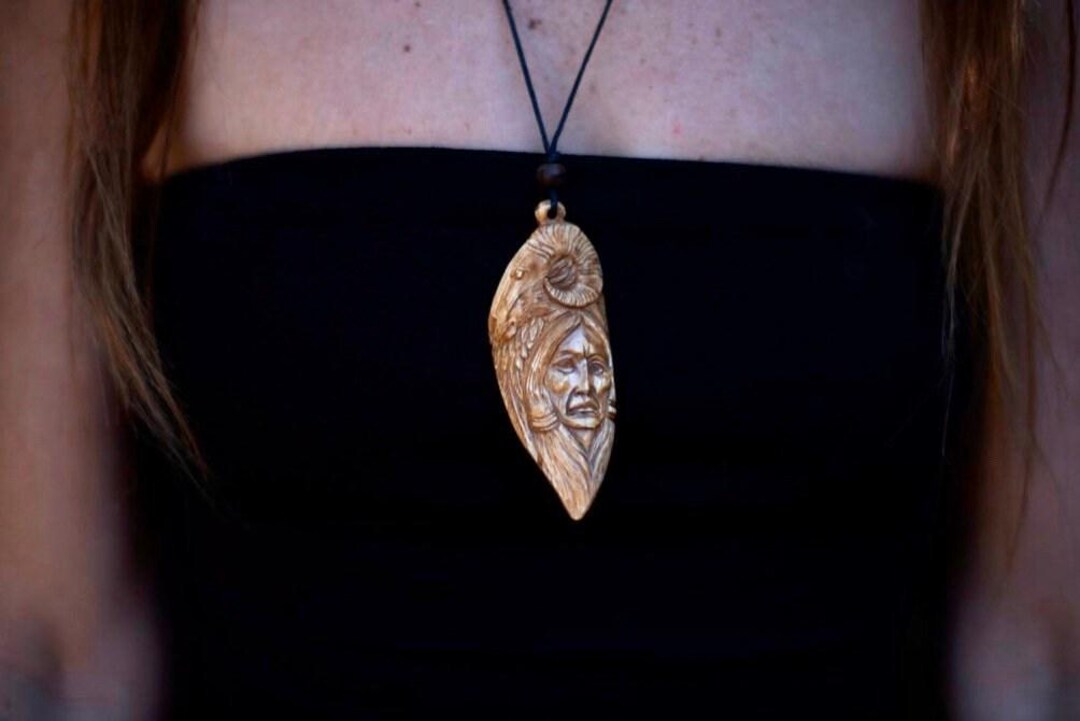 Hand Carved Bone Pendant, Ram Totem Tribal Locket - Etsy