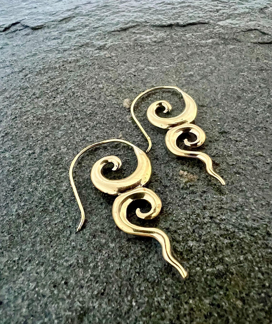 Brass Goddess Earrings, Brass River Jewelry - Etsy