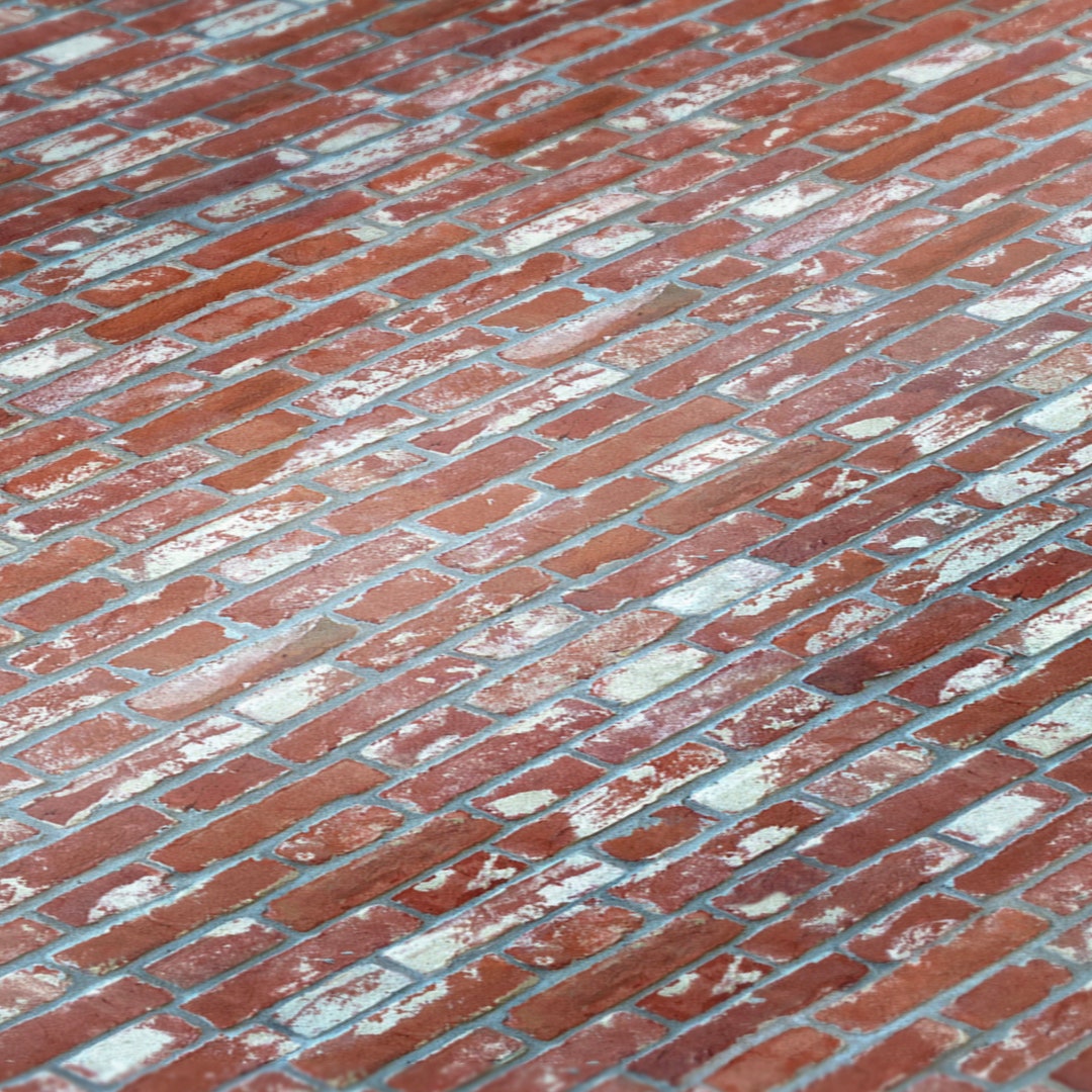 Dollhouse Distressed Red Brick Wallpaper: 1/12 Scale Printable (PDF ...