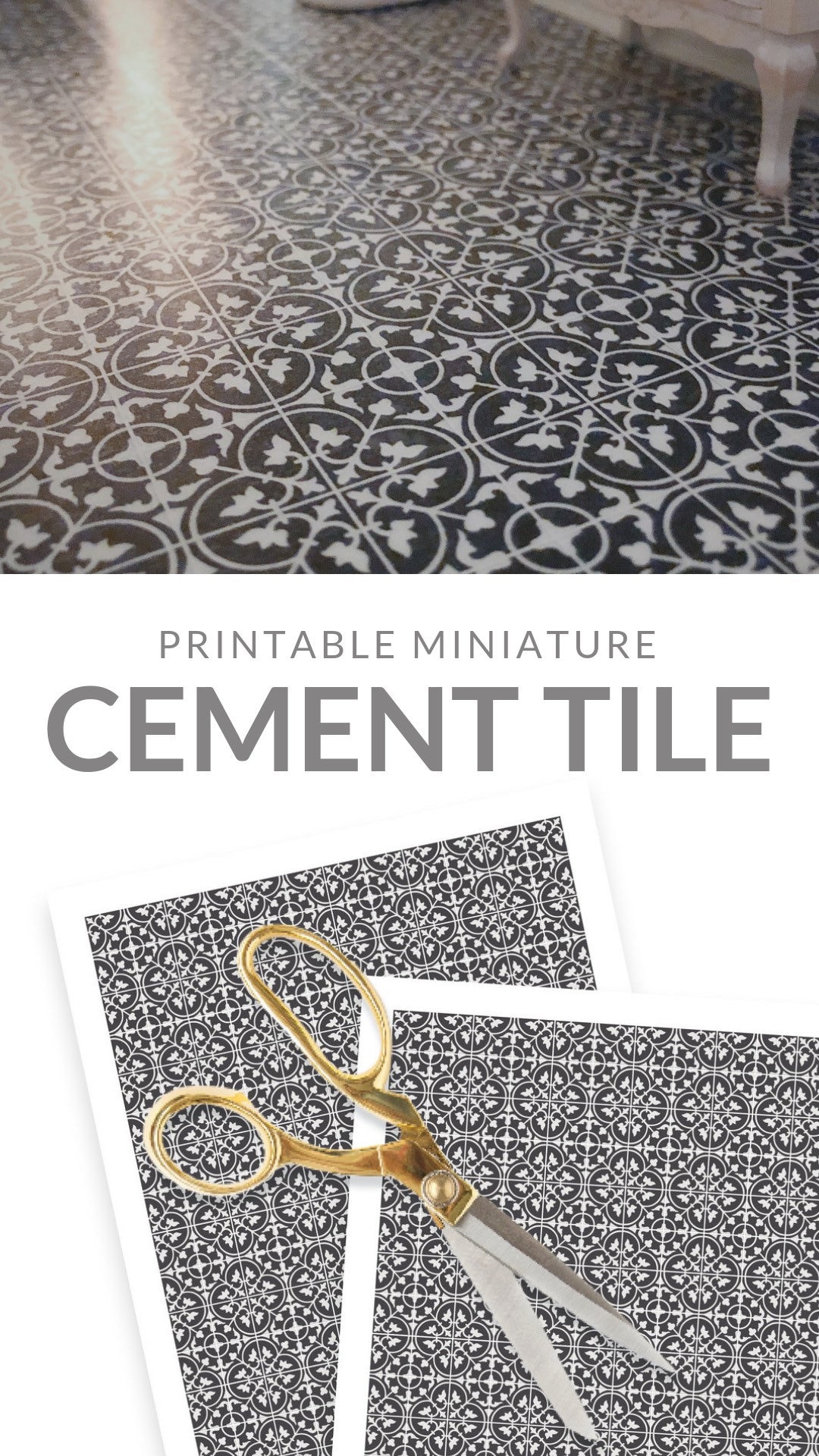 1/12 Cement Tile Effect Dollhouse Miniature Printable Download - Etsy