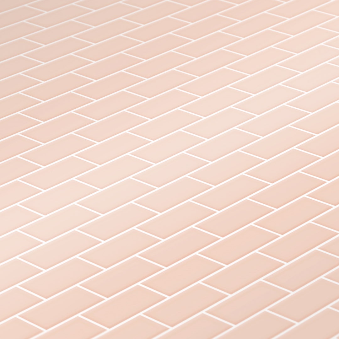 Coral Pink Subway Tile Dollhouse Wallpaper: 1/12 Scale Printable ...