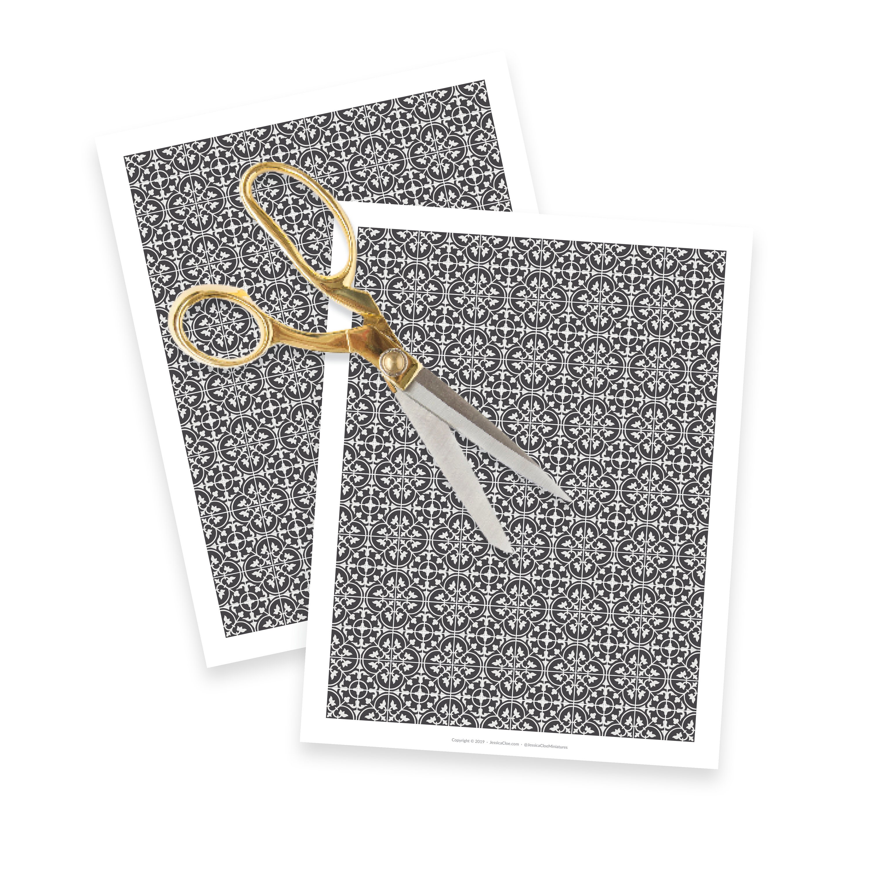 1/12 Cement Tile Effect Dollhouse Miniature Printable Download - Etsy