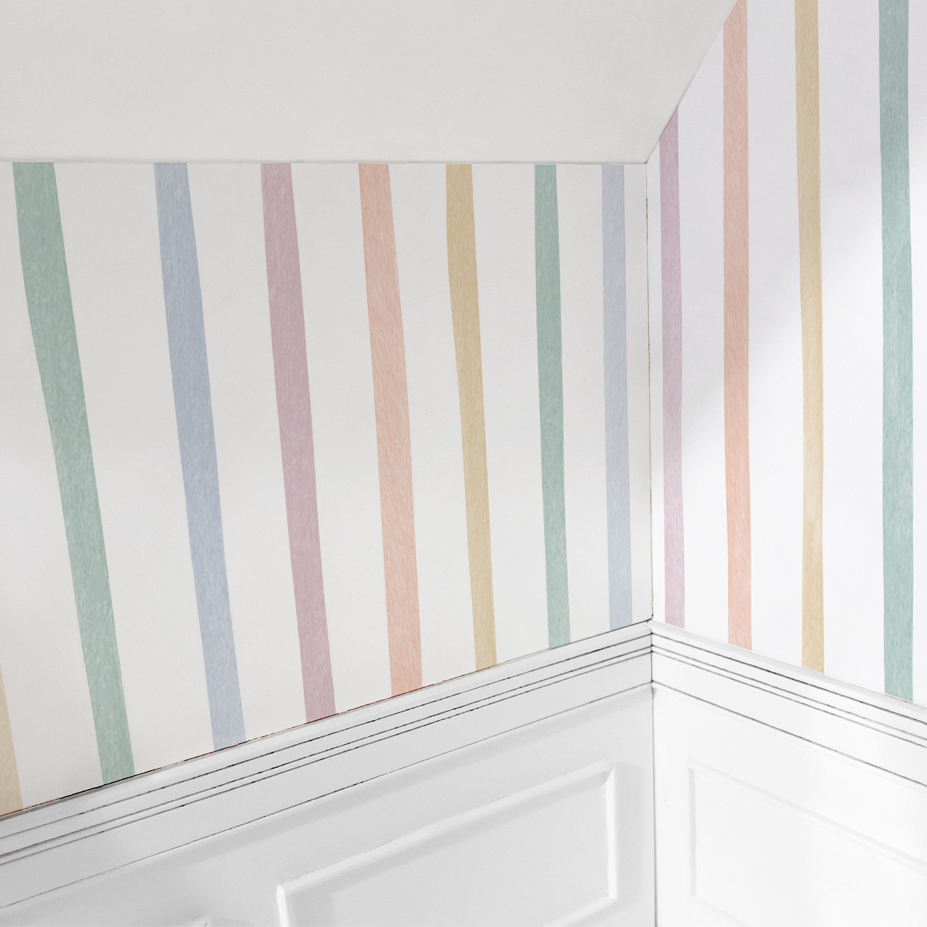 Pastel Rainbow Watercolor Stripe Dollhouse Wallpaper Miniature - Etsy