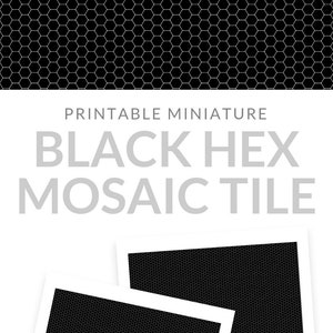 1/12 Black Mini Hex Mosaic Tile Effect Dollhouse Miniature 1:12 ...