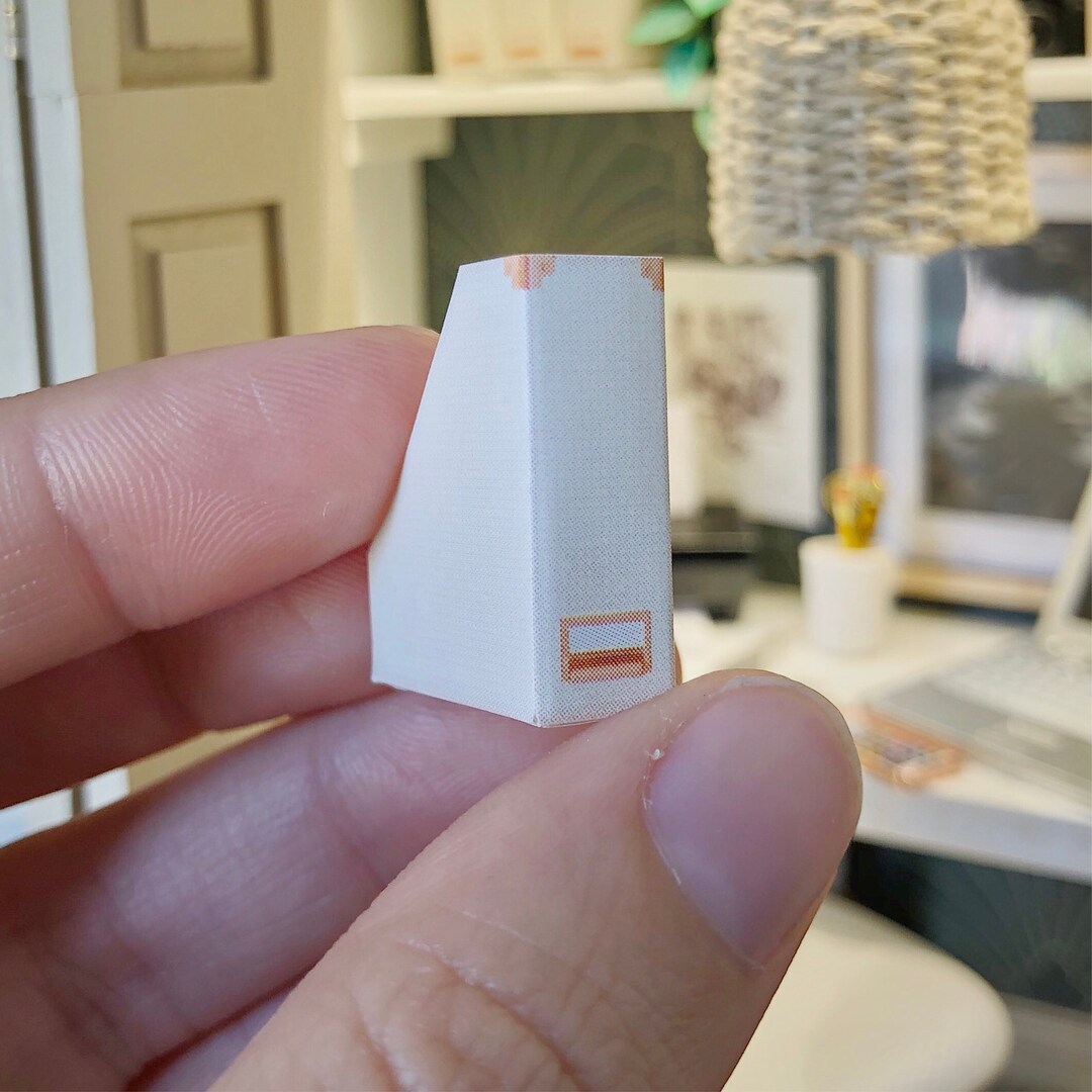 Printable Cream and Rose Gold File Boxes 1/12 Dollhouse Miniature ...