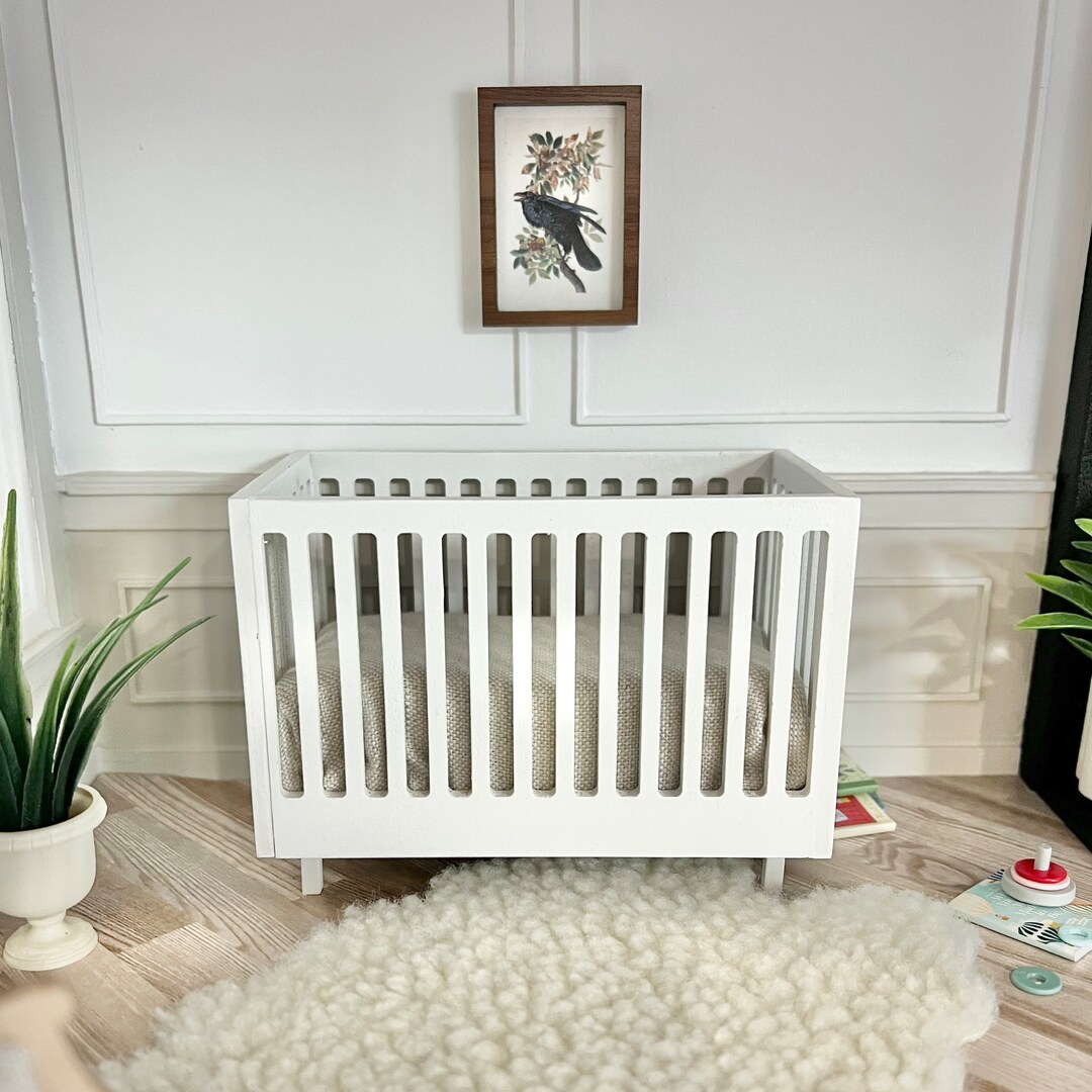 Modern Crib Frame Kit 1:12 Dollhouse Miniature Modern 1/12 Scale ...