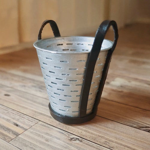 Large Dollhouse Olive Basket With Handles 1/12 Miniature - Etsy