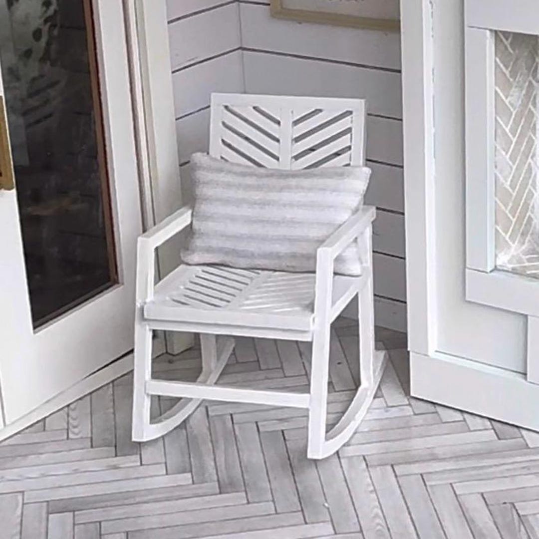 Chevron Rocking Chair Kit Dollhouse 1:12 Scale Modern Miniature Dolls ...
