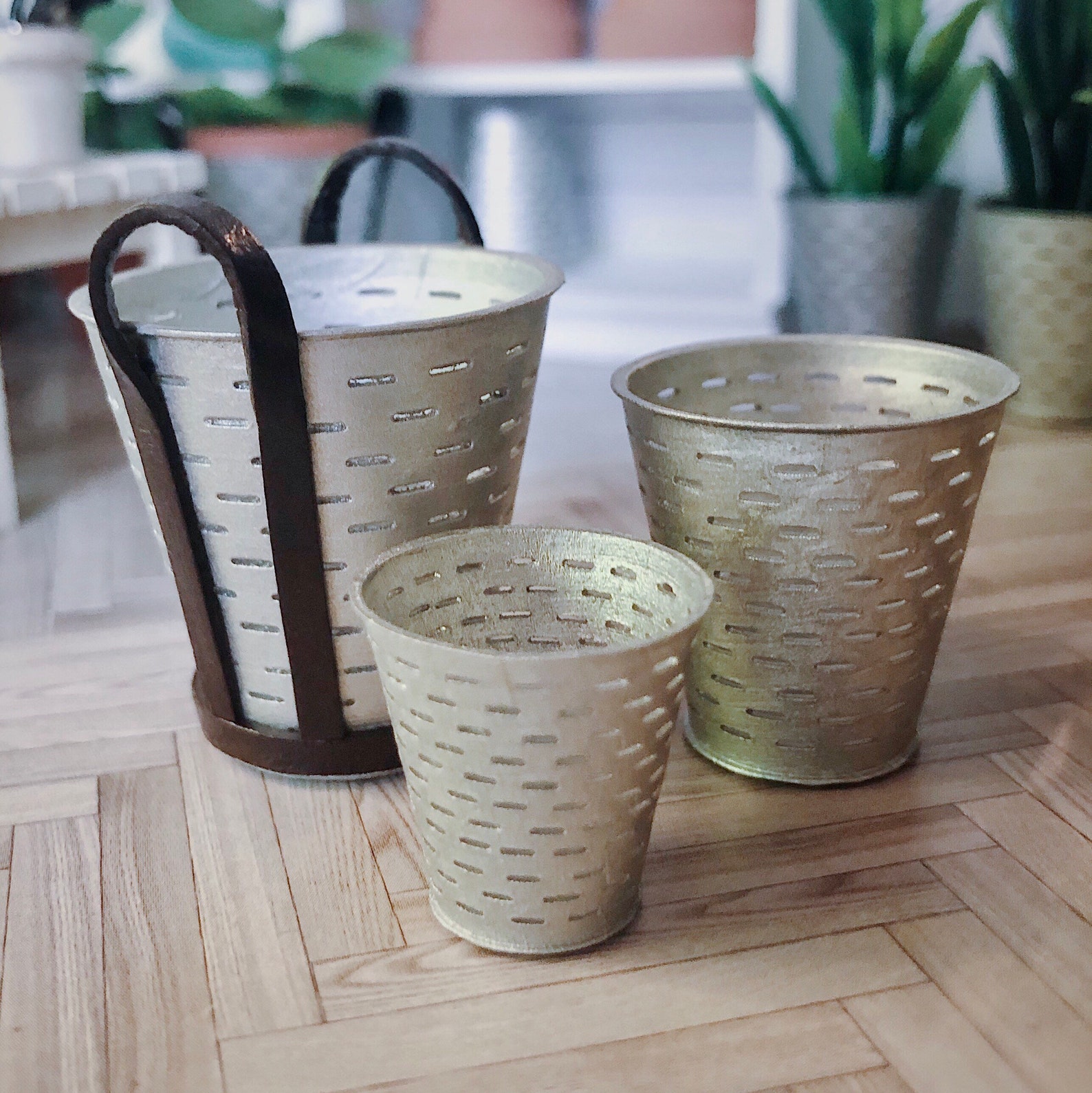 Small Dollhouse Olive Basket 1/12 Miniature Modern 1:12 Scale | Etsy