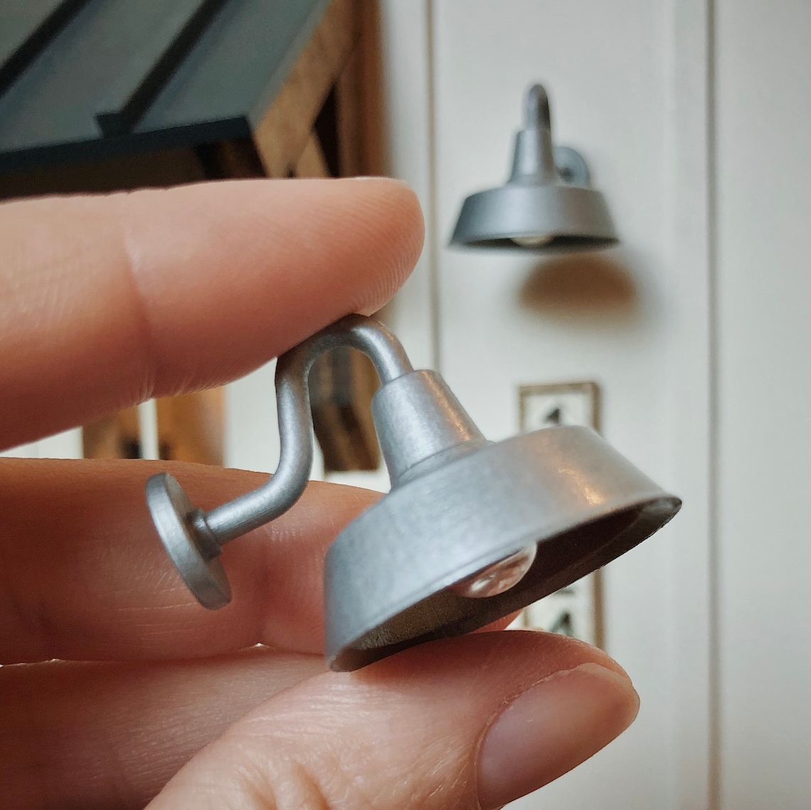 Barn Light Non-working Dollhouse Silver Pewter 1/12 Miniature | Etsy