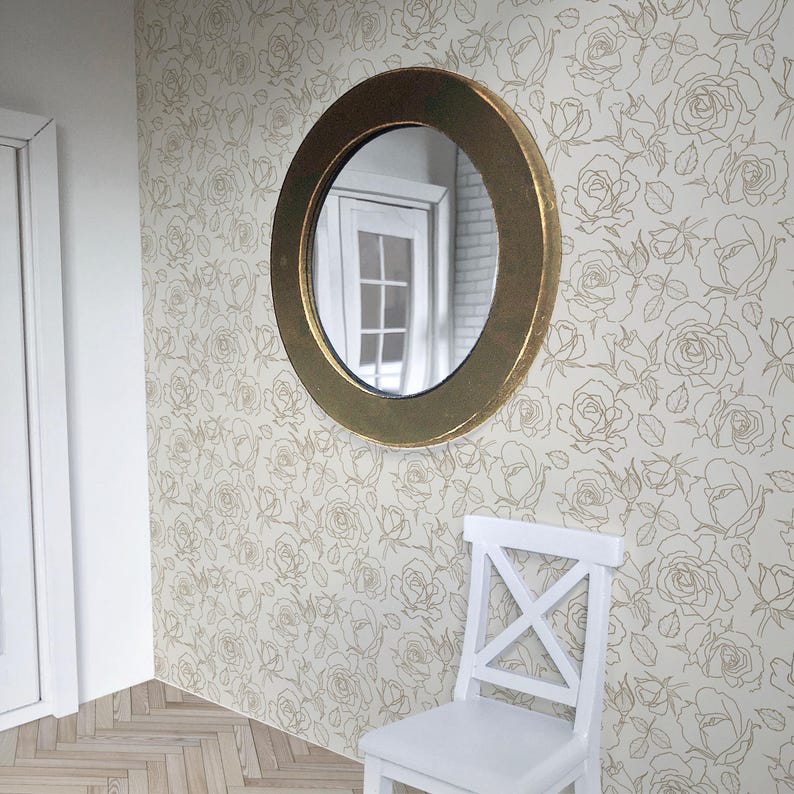 1/12 Scale Lux Roses Dollhouse Wallpaper: Miniature Printable (PDF ...