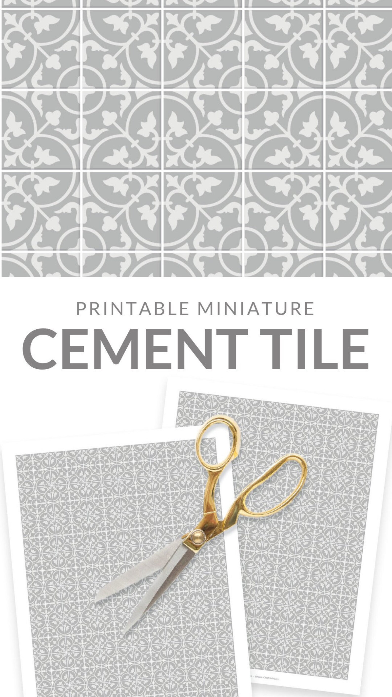 1/12 Grey Cement Tile Effect Dollhouse Miniature Printable - Etsy UK