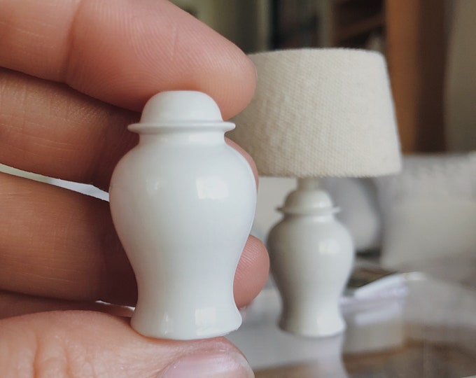 Lamp Base White Temple Jar Nonworking Dollhouse Accent Lamp Base 1/12 ...