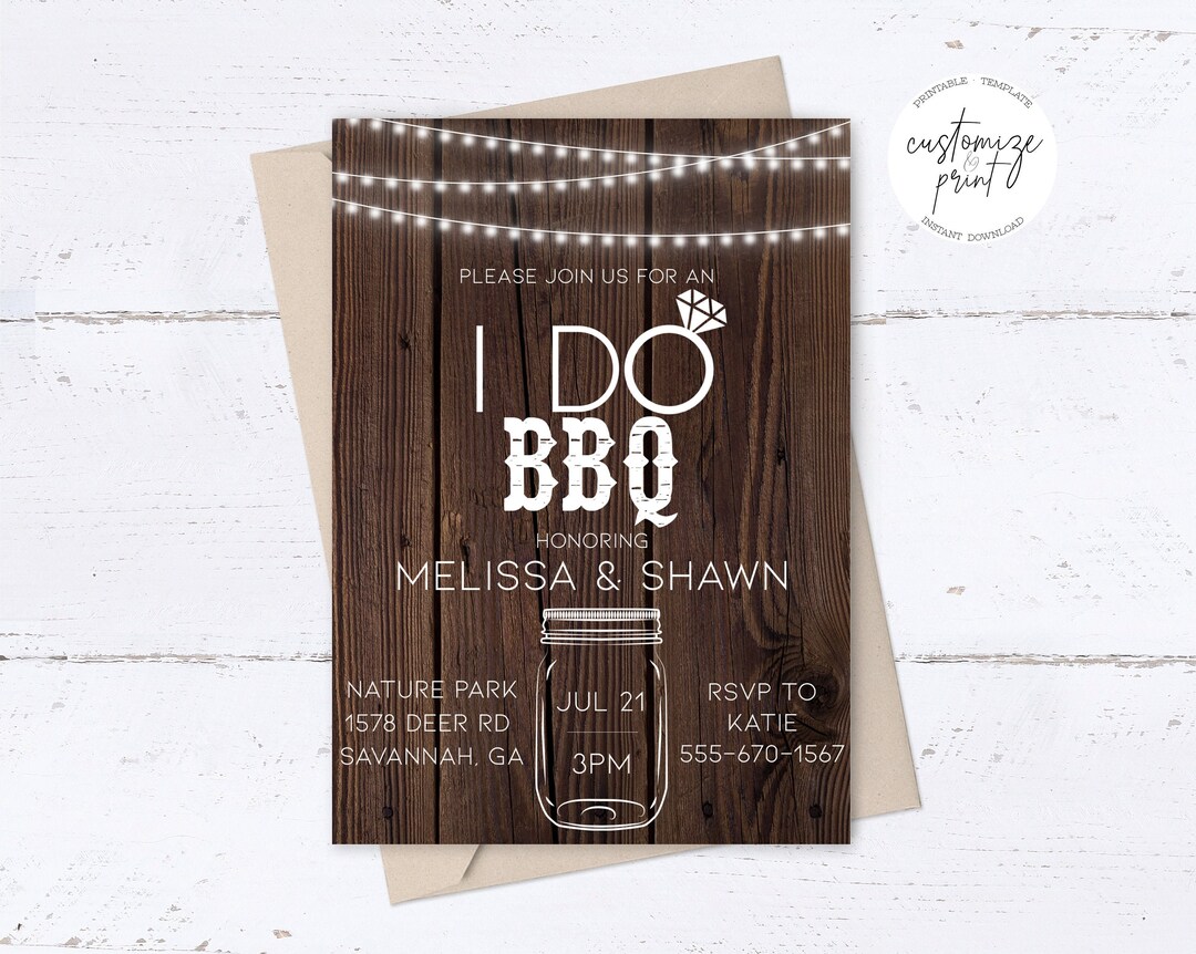 I Do BBQ Invitation Editable Template, Printable & Instant Download - Etsy