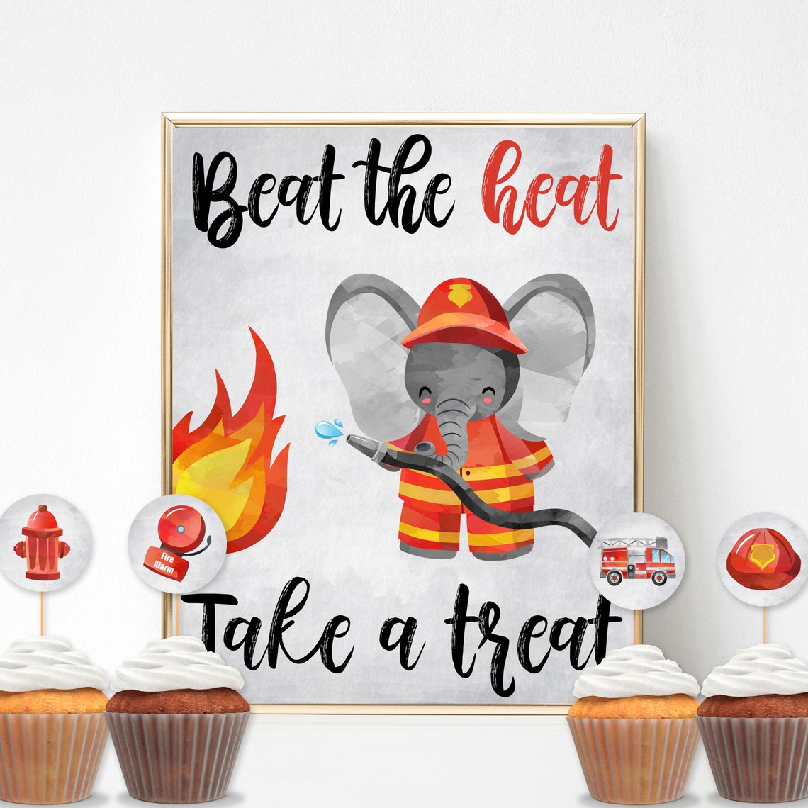 Firefighter Birthday Party Dessert Table Printable Sign - Etsy