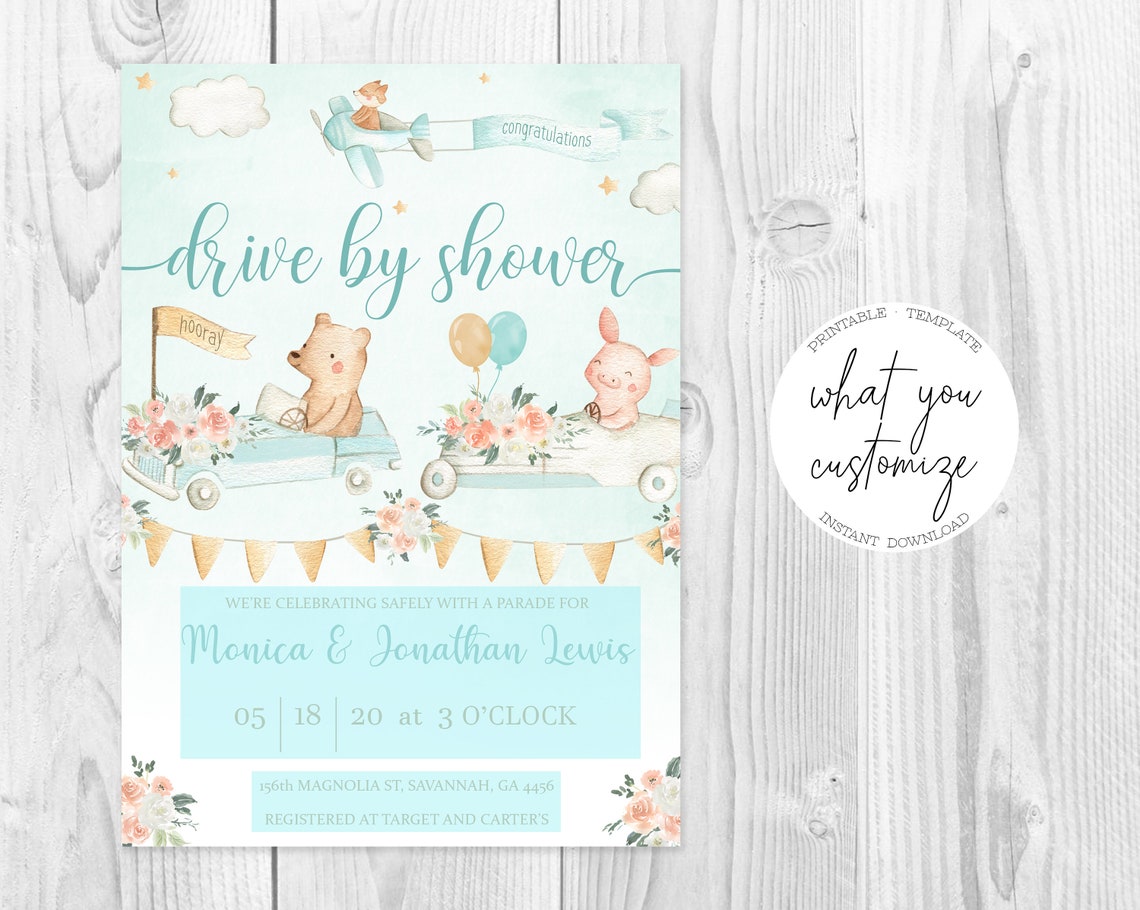 Drive by Shower Invitation Editable Template, Printable & Instant ...