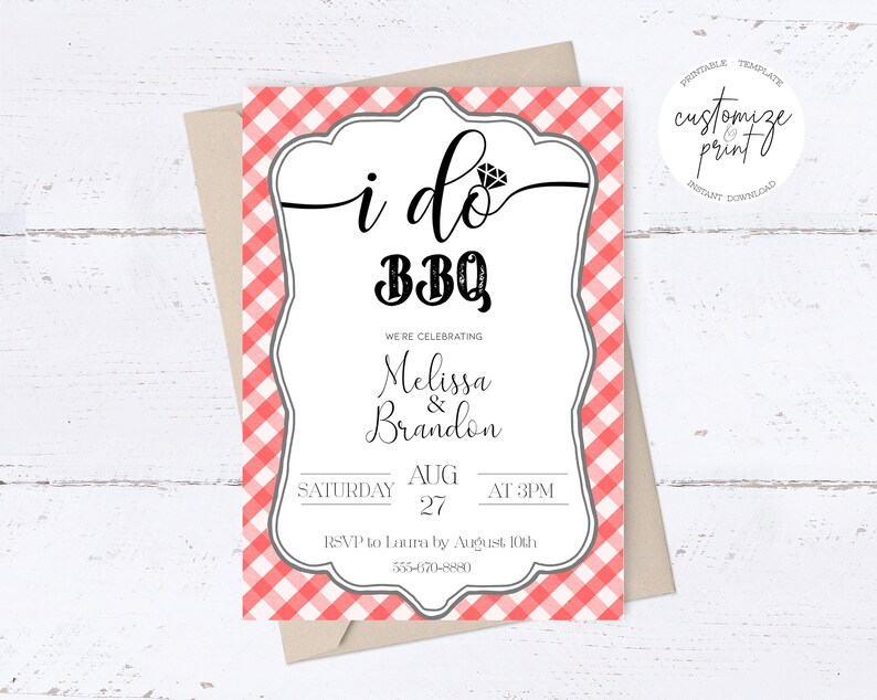 I Do BBQ Invitation Editable Template, Printable & Instant Download - Etsy