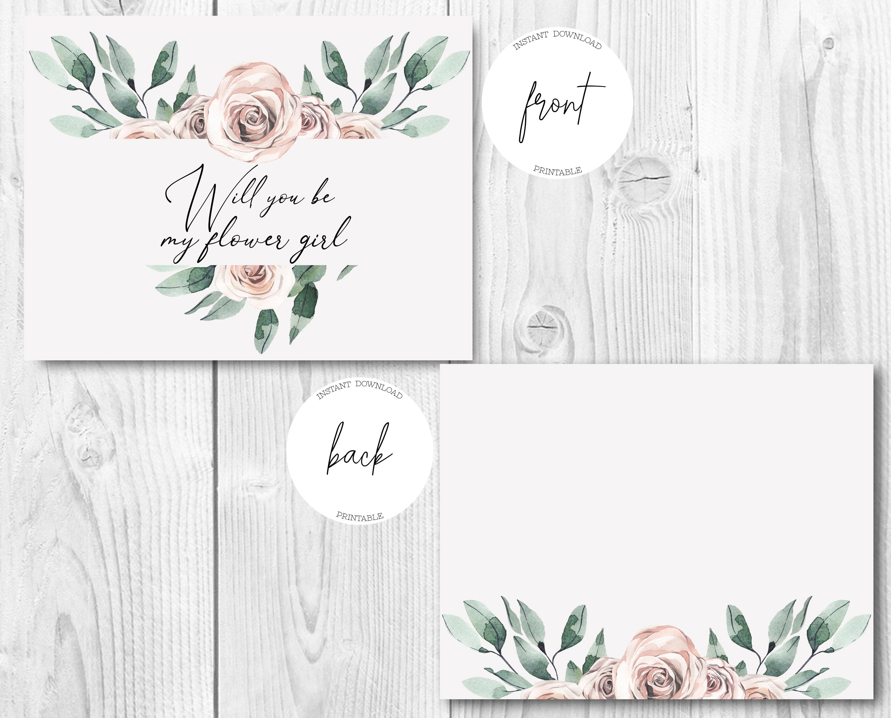 Will You Be My Flower Girl Printable Card, Instant Download - Etsy