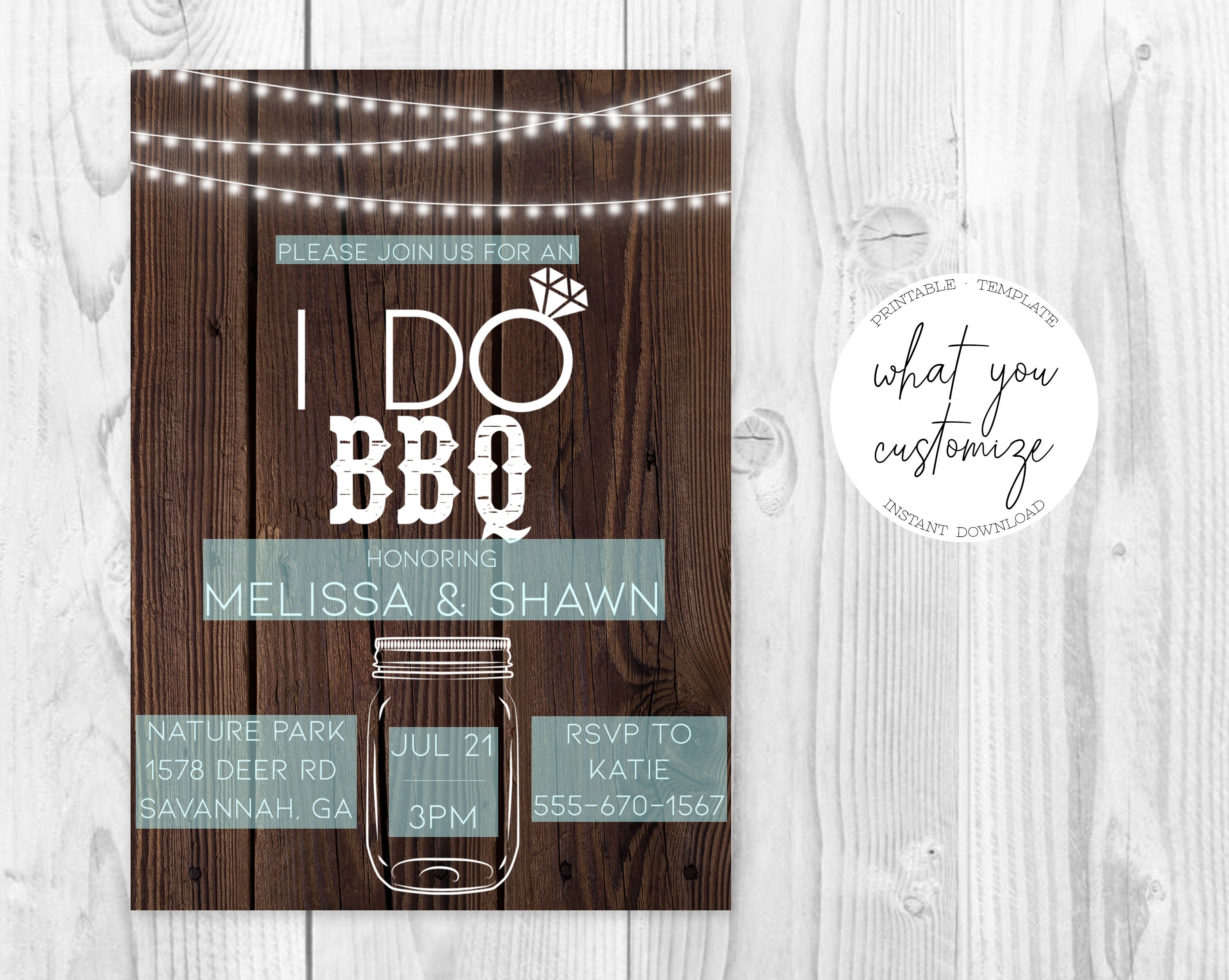 I Do BBQ Invitation Editable Template, Printable & Instant Download - Etsy