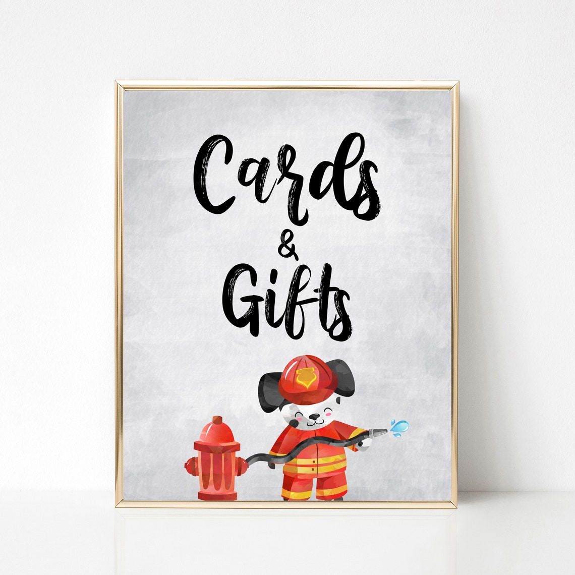 Firefighter Birthday Gift Table Sign Printable, Instant Download - Etsy