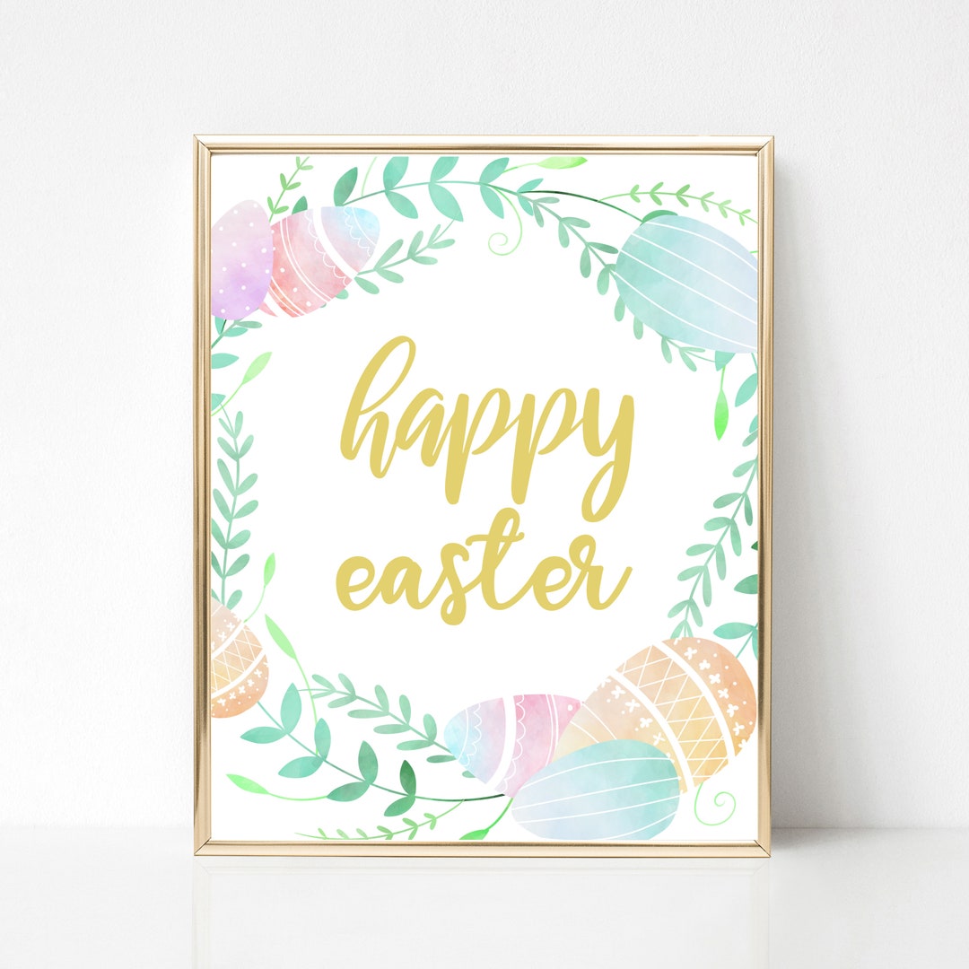 Happy Easter Sign Printable Home Decor, Instant Download - Etsy