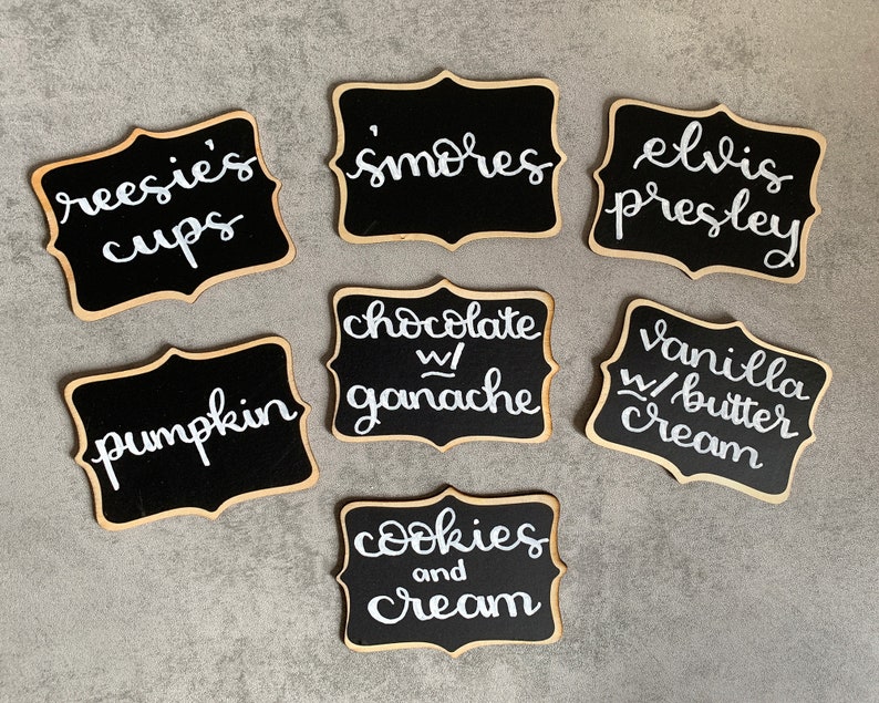 Hand Lettered Chalkboard Food Tags: Custom Wedding & Event Decor - Etsy