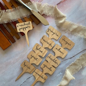 Hand Lettered Cheese Labels Custom Cheese Markers Bamboo Wine and ...
