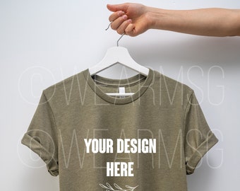 Bella Canvas Heather Olive Mockup - Etsy