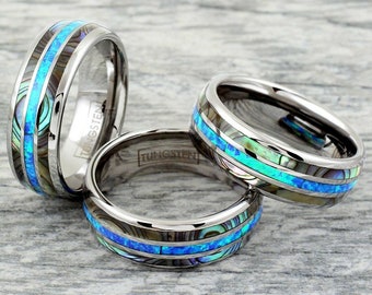 Abalone Wedding Ring | Etsy