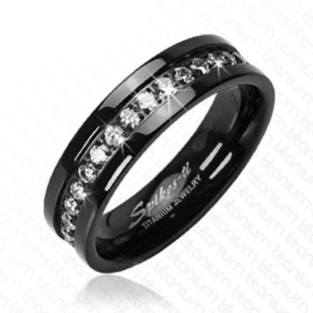 CUSTOM Black Ion Plated Titanium Eternity Ring With 0.90 Carat - Etsy