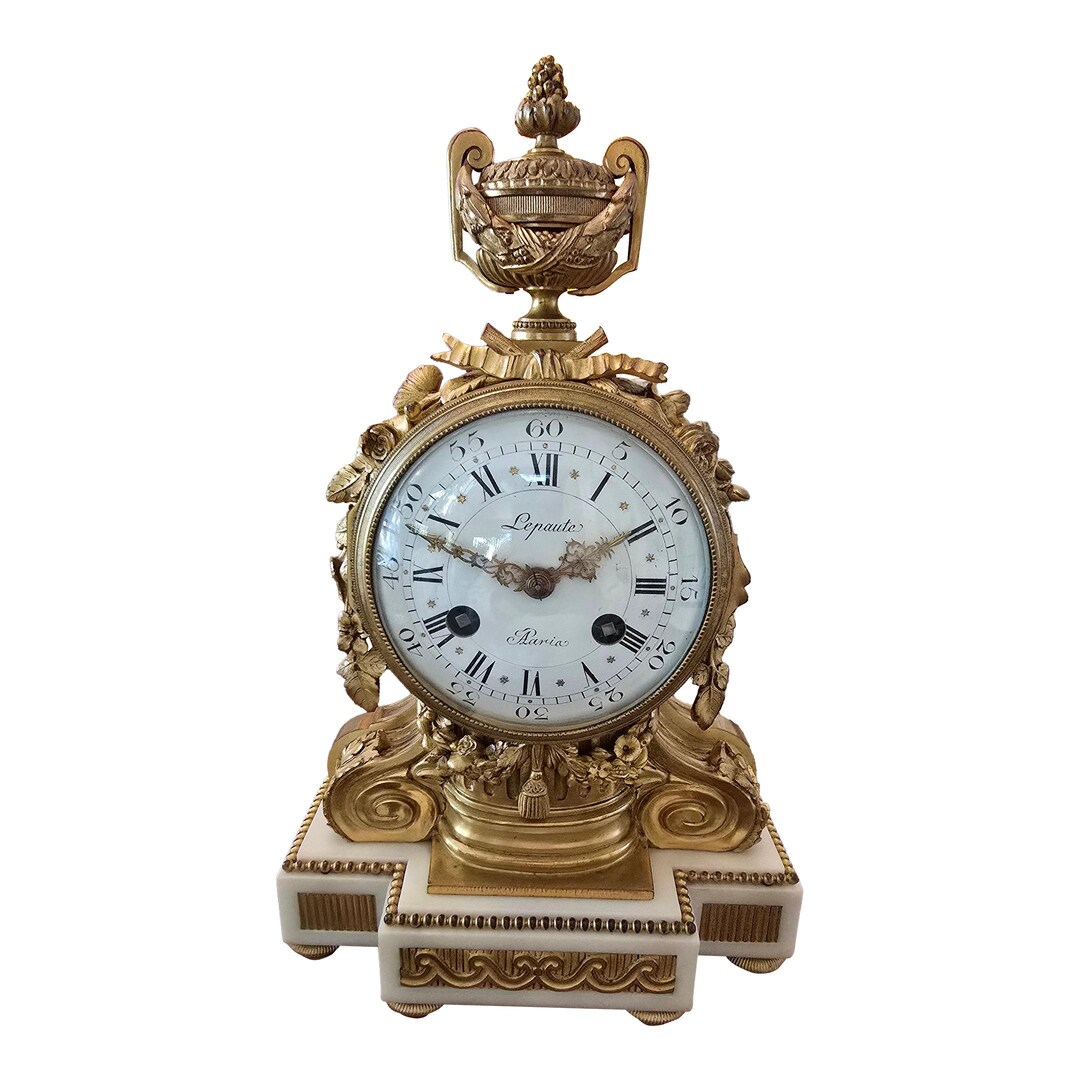 Antique French Signed Dore Bronze Clock - Etsy