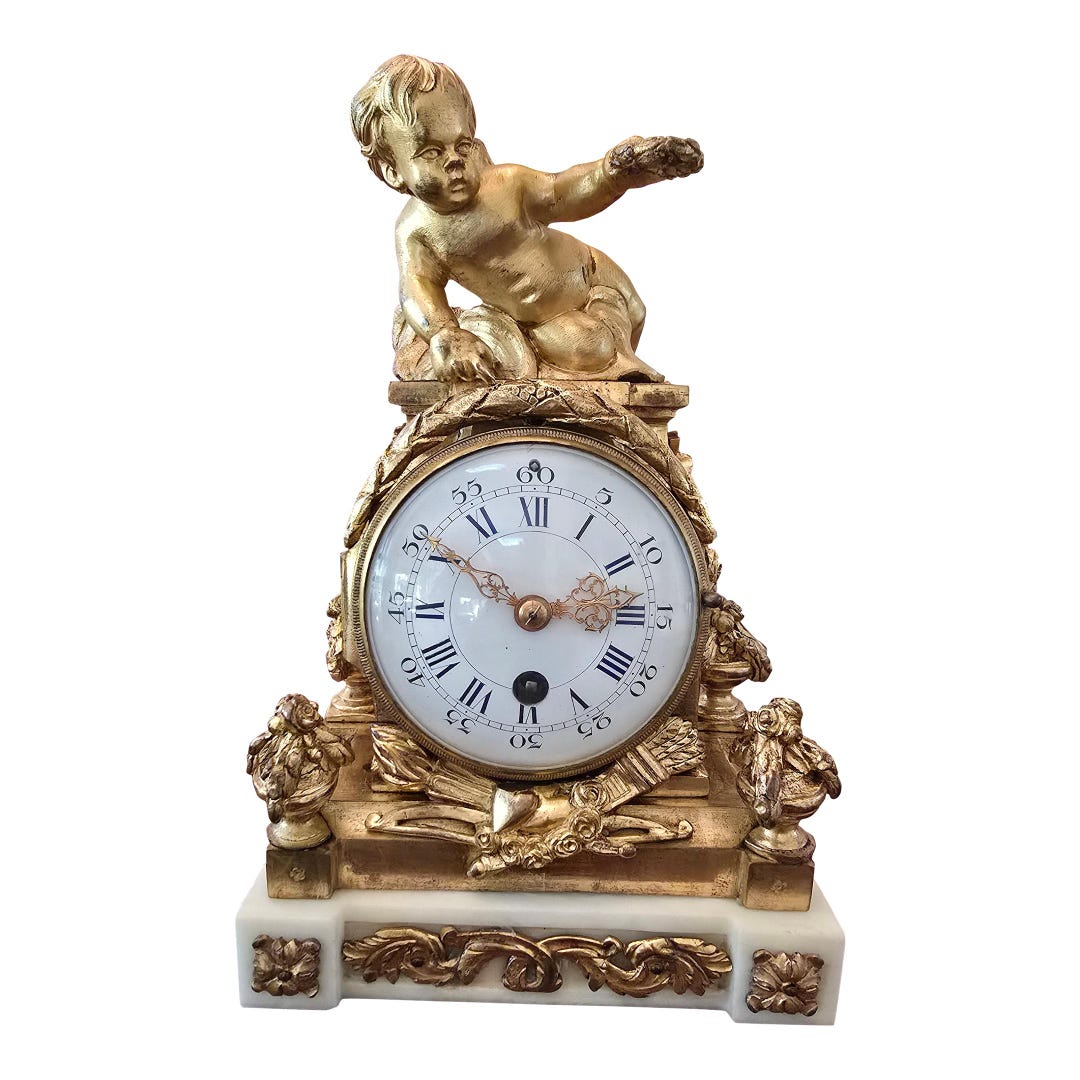 Antique French Cherub Putti Bronze Clock - Etsy