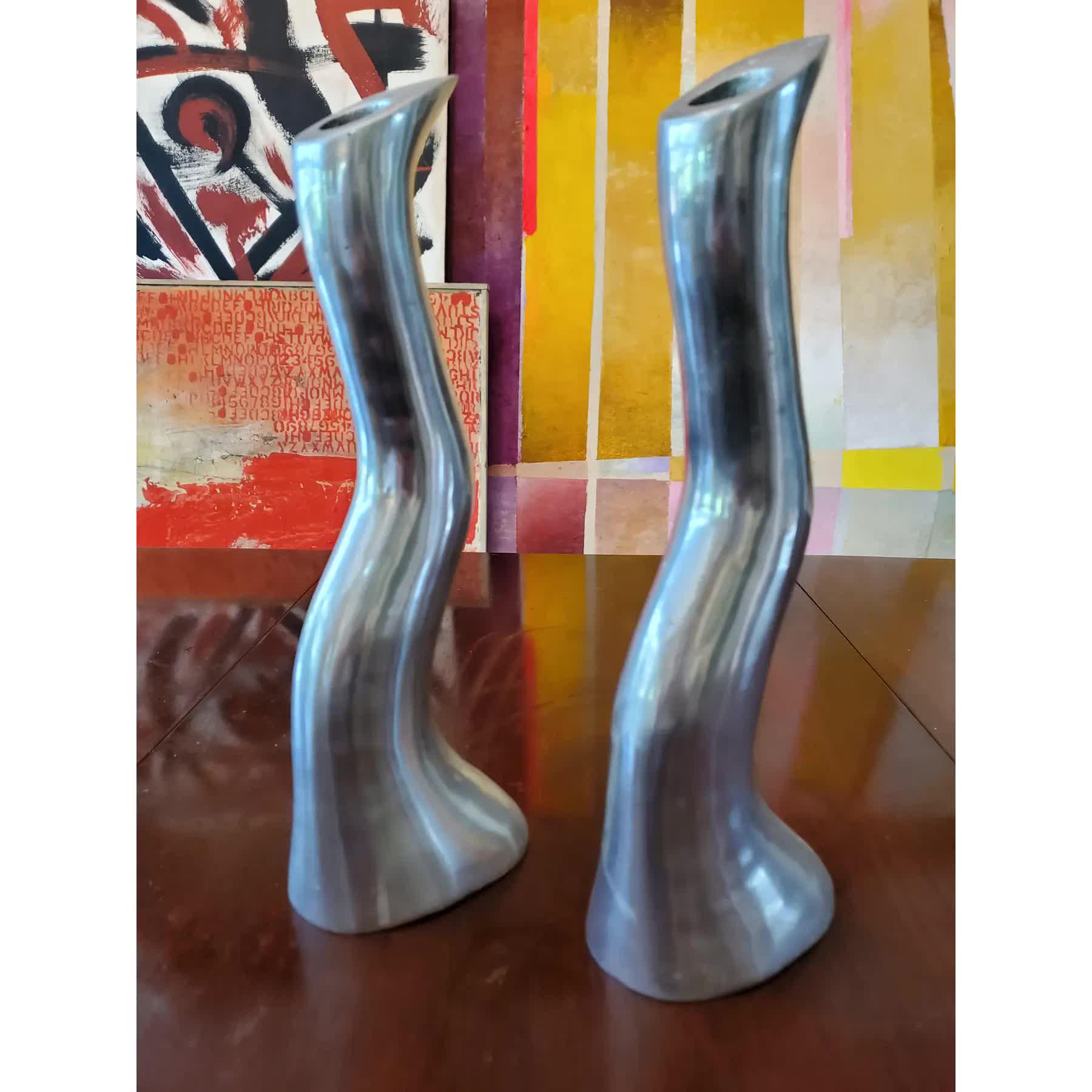 1960s Mid Century Modern Vintage Curved Candlesticks- Set of 2 - Etsy