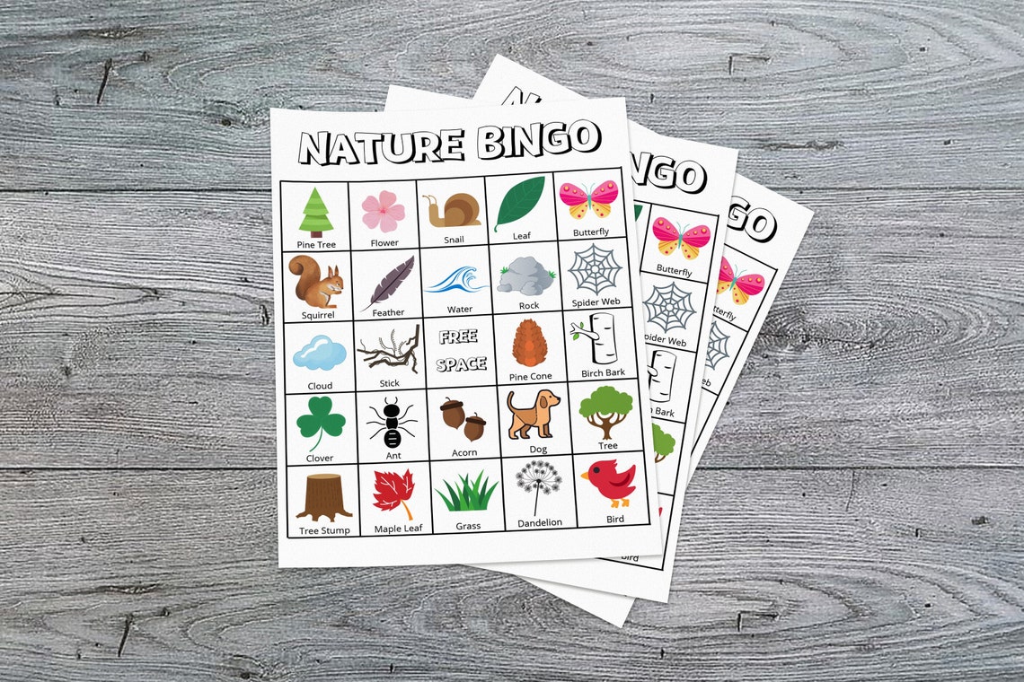 Children's Nature Bingo Game and Activity Printable Card - Quarantine ...