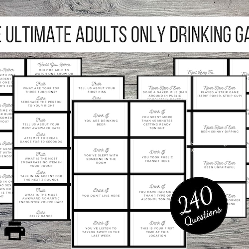 Adults Only Scattergories Printable Party Game 100 Questions | Etsy