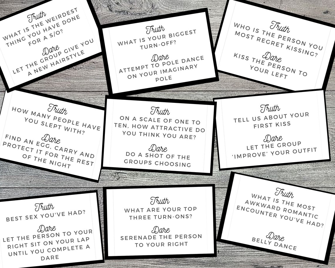 Adults Only Truth or Dare Printable Party Game, 40 Cards - Etsy
