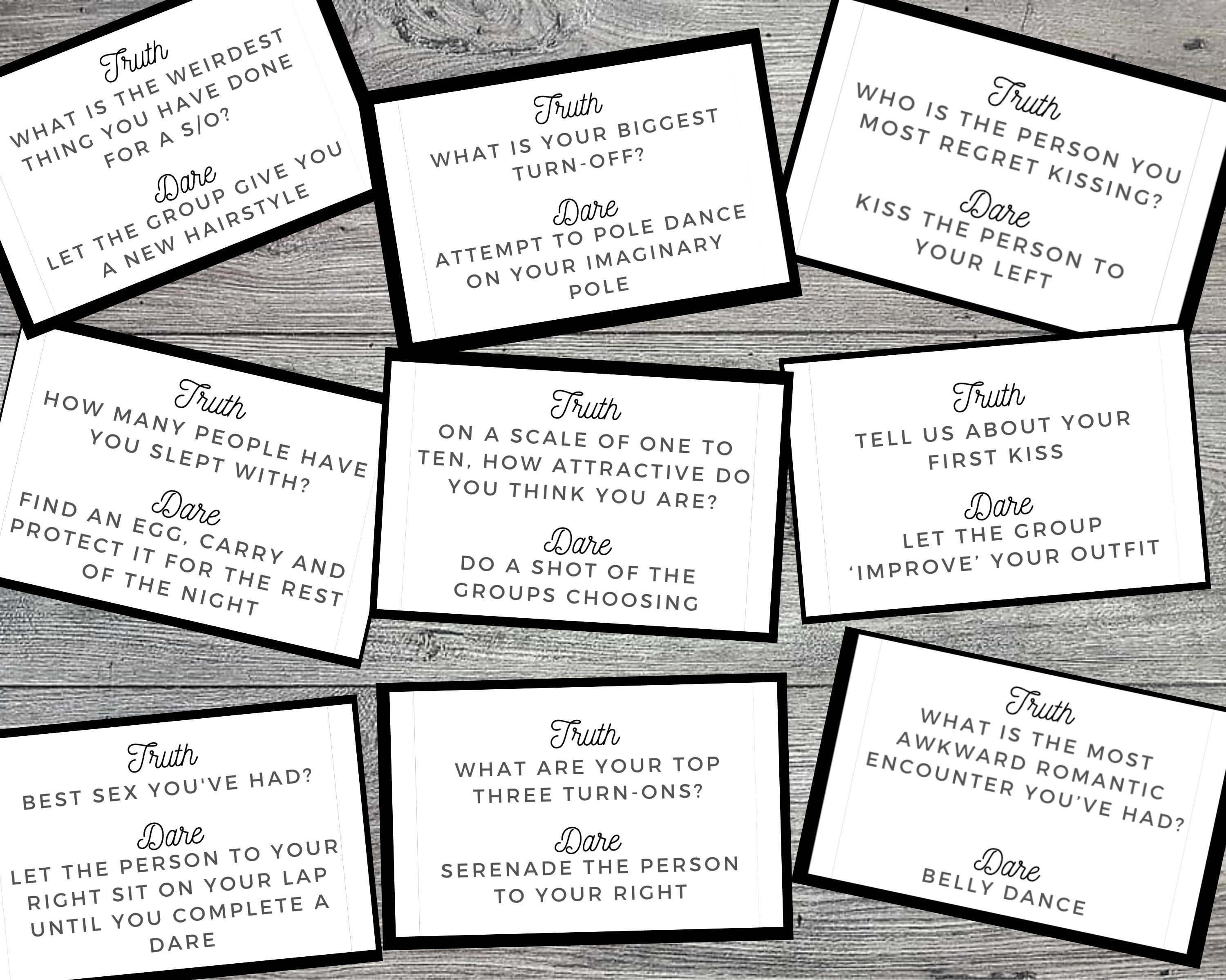 Adults Only Truth Or Dare Printable Party Game 40 Cards Etsy Adults Only Truth Or Dare Printable Party Game 40 Cards Etsy