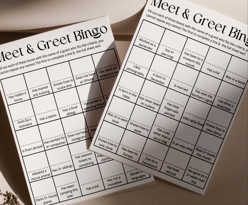 Meet and Greet Icebreaker Bingo Game, Digital Printable Games, Office ...